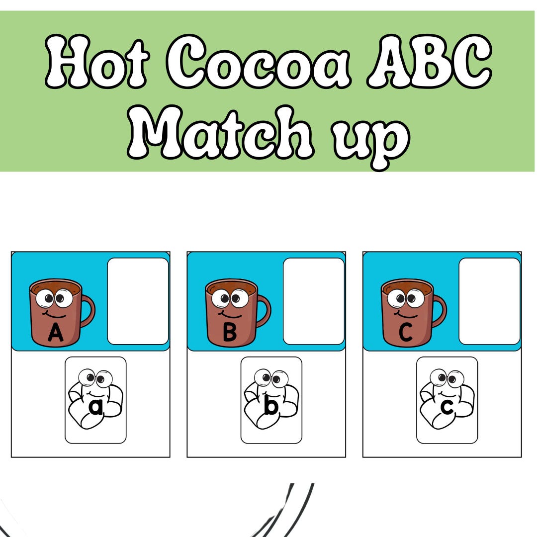 Hot Cocoa ABC Match up | Alphabet Letter Recognition Game | Uppercase ...