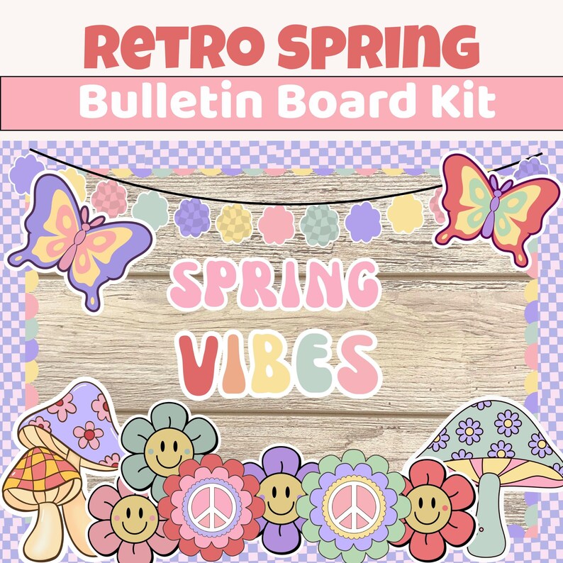 Groovin’ Into Spring Bulletin Board | Retro Spring Classroom Decor - Etsy