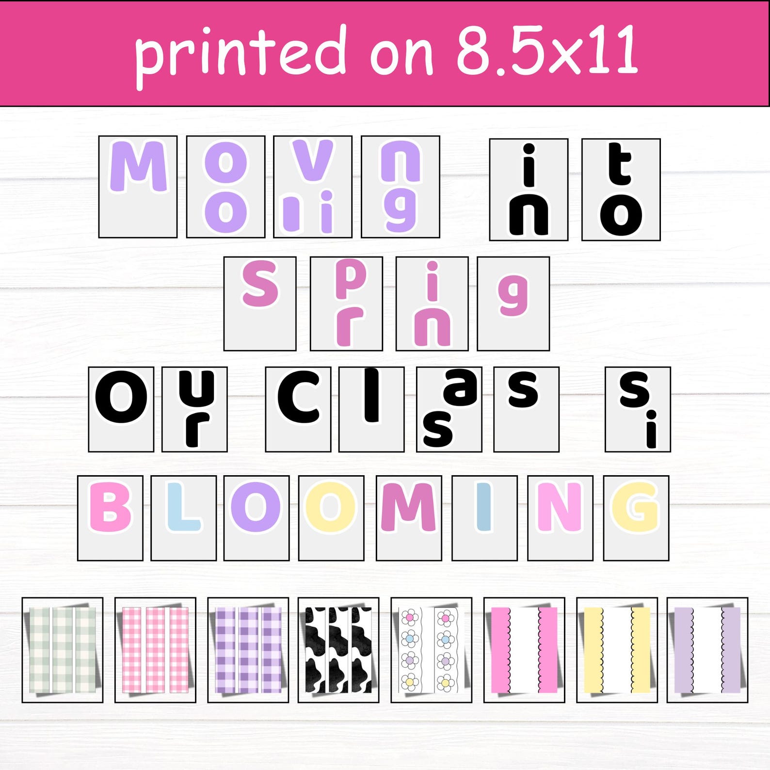 Spring Bulletin Board | Our Class is Blooming | Moo-ving Into Spring - Etsy