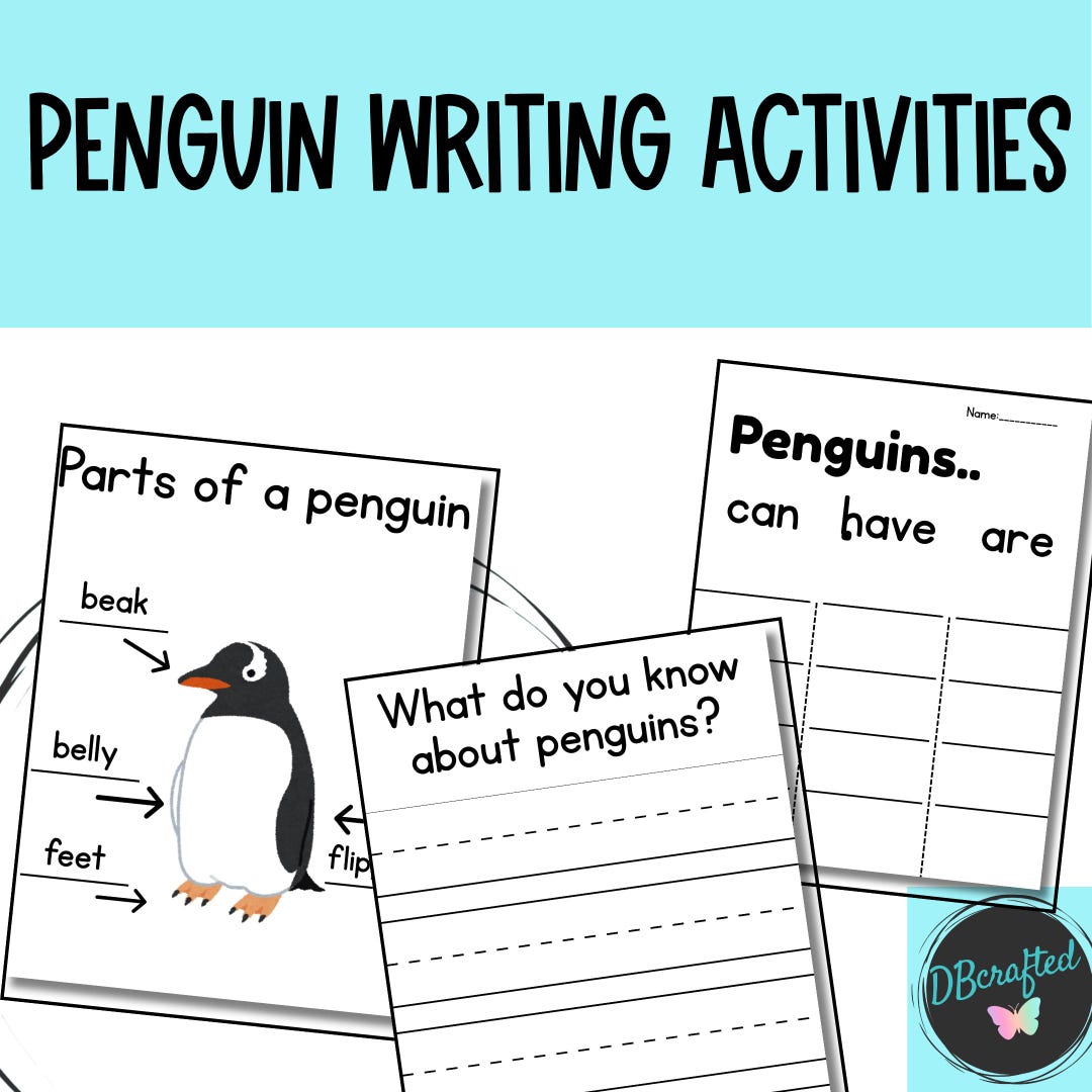 Penguin Writing Activity | Have Can Are Graphic Organizer, Labeling ...