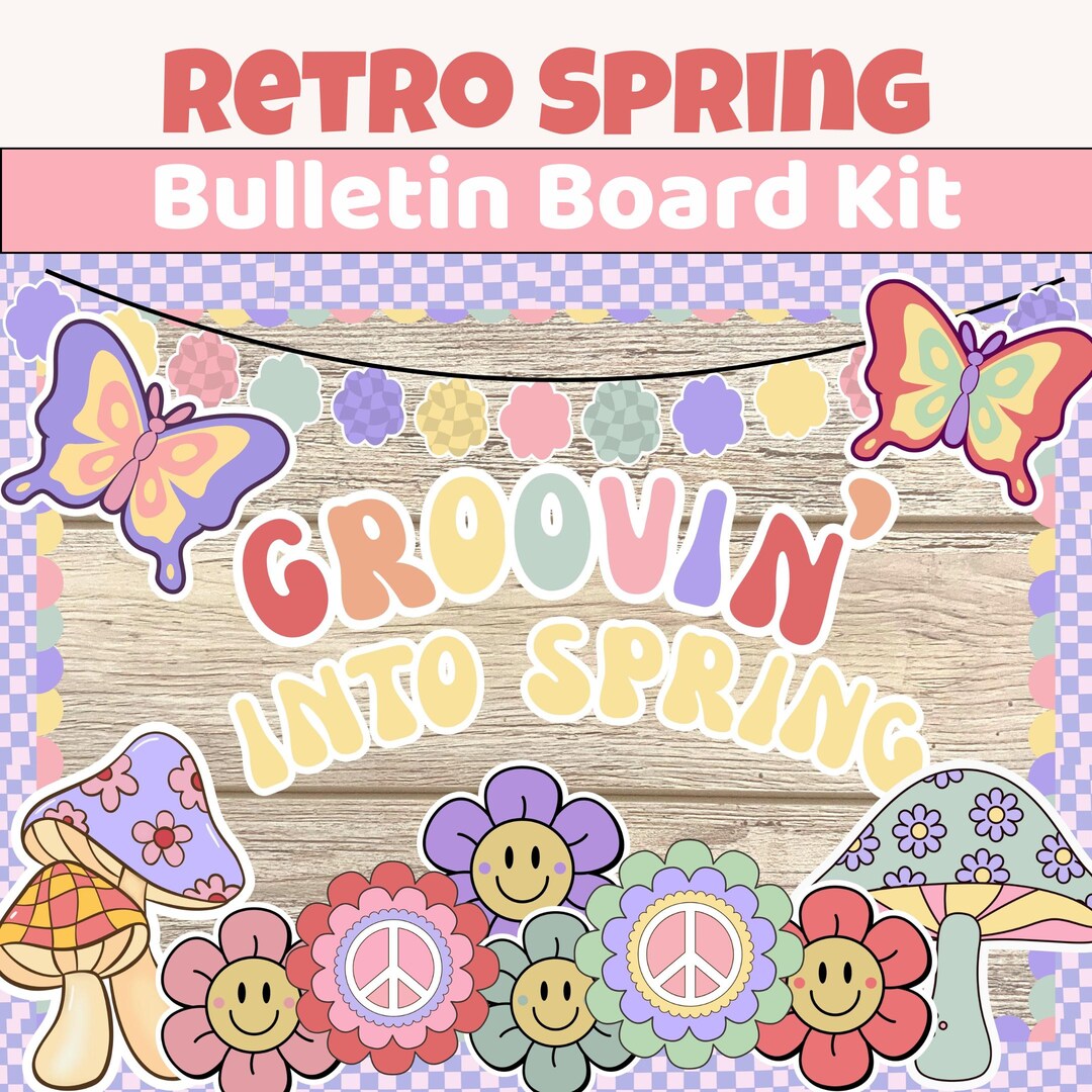 Groovin’ Into Spring Bulletin Board | Retro Spring Classroom Decor - Etsy
