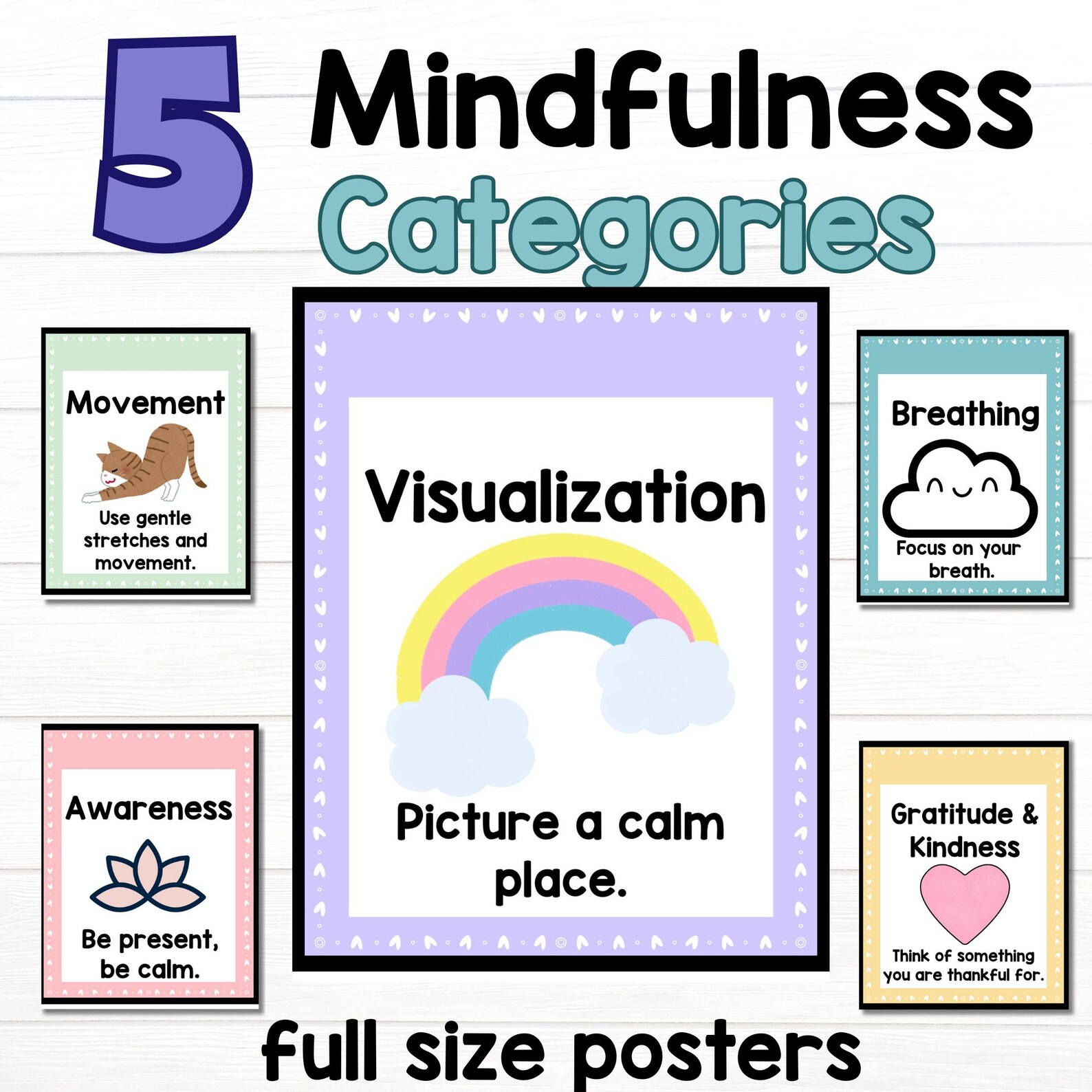 Printable Mindfulness Cards for Kids | Calming Corner, SEL (PDF ...