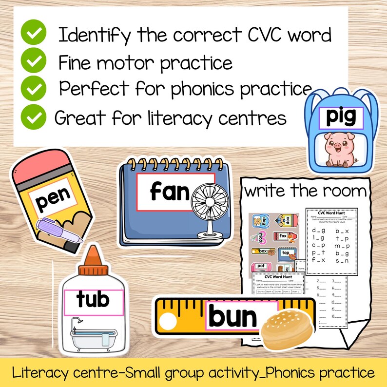 CVC Write the Room | Short Vowel Phonics Activity - Etsy Canada