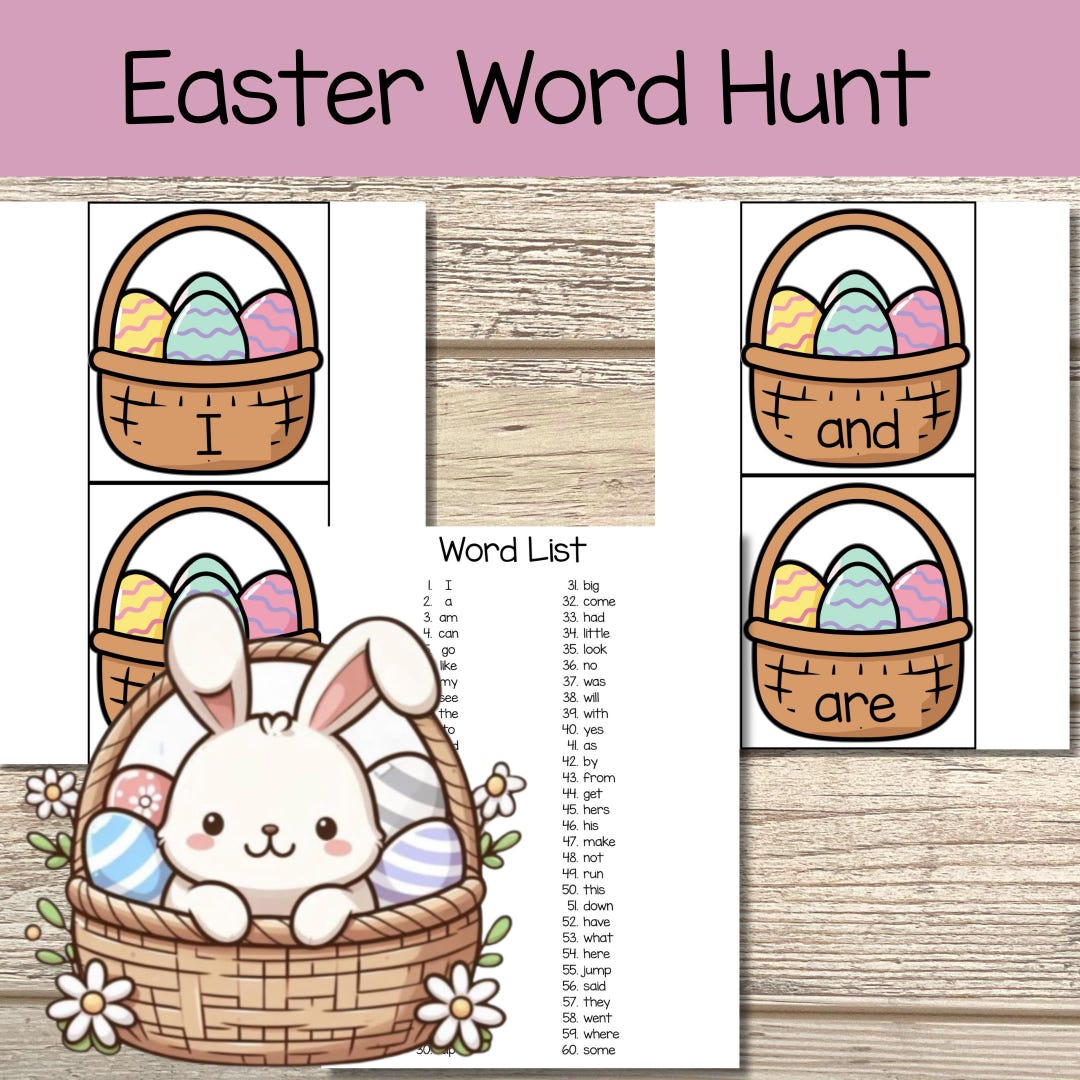 Easter Sight Word Hunt | Spring Literacy Center - Etsy