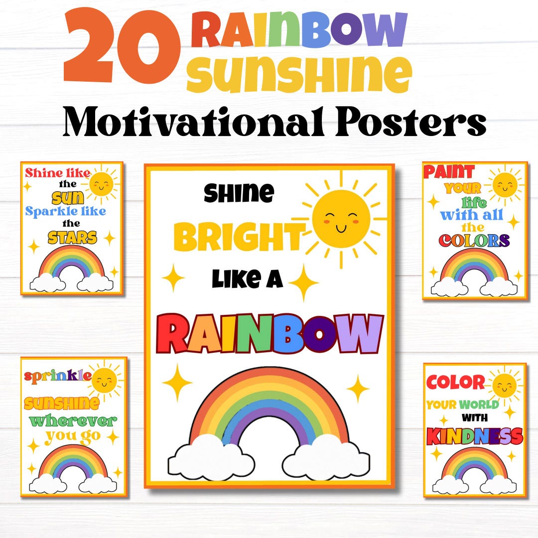 Motivational Classroom Posters | Rainbow and Sunshine|positive ...