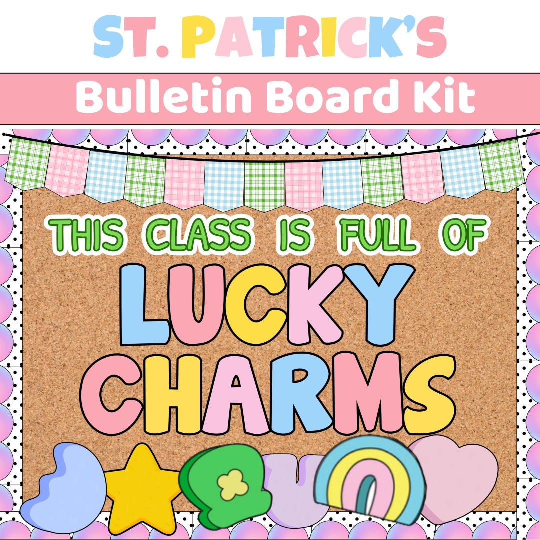 St. Patrick’s Day Bulletin Board Kit | Lucky Charms Classroom Decor - Etsy