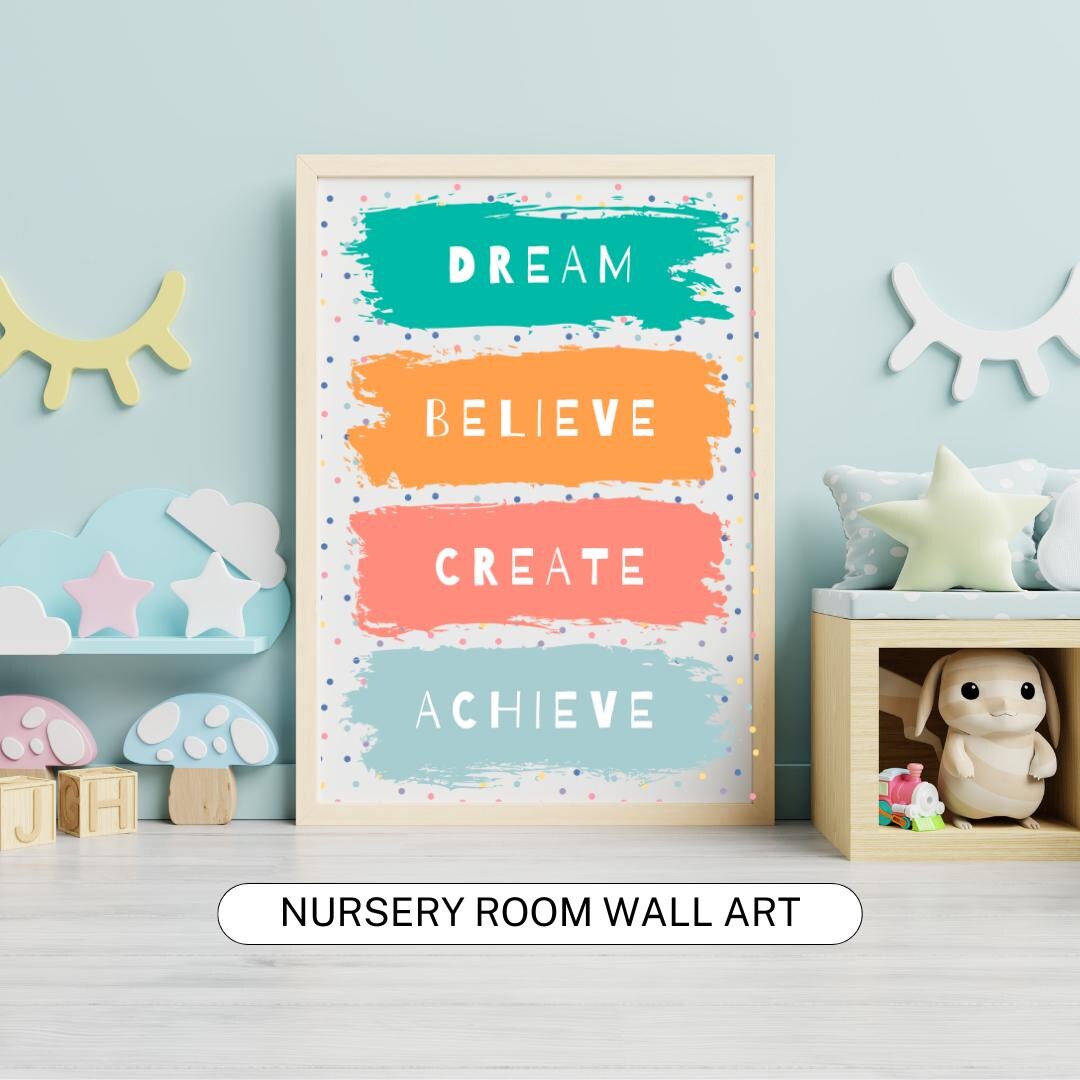 Positive Vibes Poster for Childs Room, Colourful, Cheerful Decor for ...