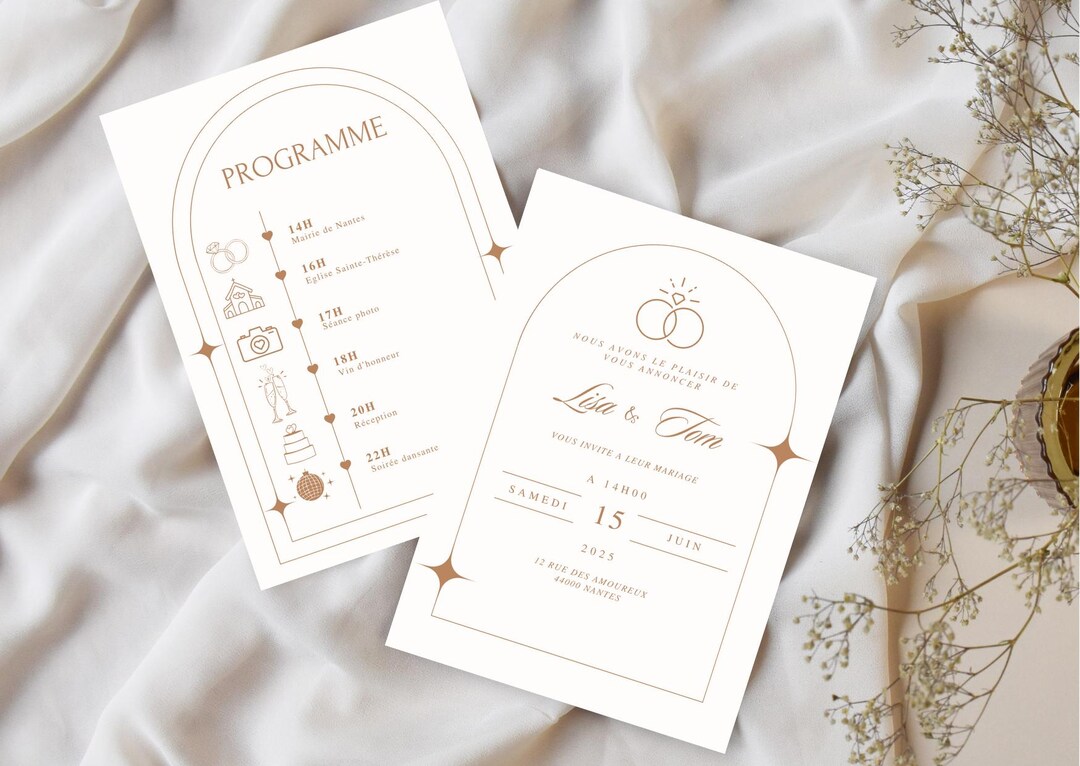 Wedding Invitation: Elegant and Customizable Announcement, Program ...
