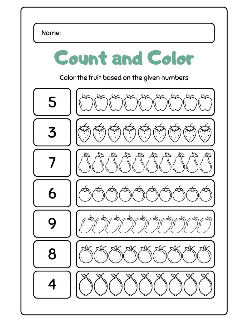Counting and Number Tracing - Etsy