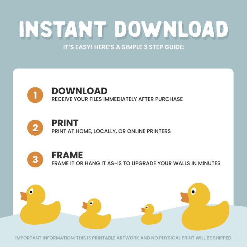 Duck in a Bath Funny Bathroom Print Printable – Cute Duck Wall Art With ...