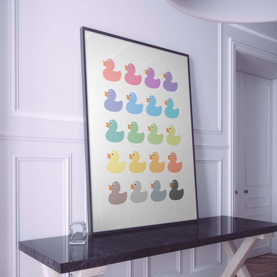 Rainbow Duck Print - Colourful Rubber Duck Wall Art | Printable Nursery ...