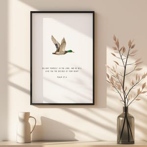 Duck Bible Verse Print - Woodland Nursery, Duck Baby Shower, Christian ...