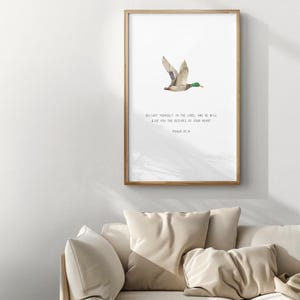 Duck Bible Verse Print - Woodland Nursery, Duck Baby Shower, Christian ...