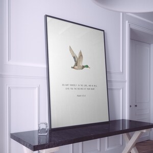 Duck Bible Verse Print - Woodland Nursery, Duck Baby Shower, Christian ...