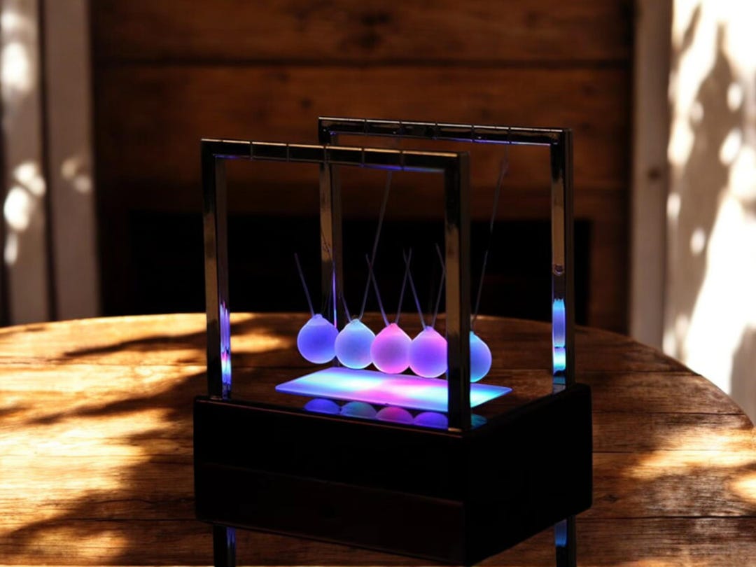 ED Newton's Cradle – Balance Balls – Desk Toy & Home Decor – RGB Light ...