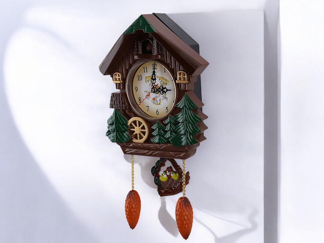 Cuckoo Clock Tree House – Vintage Wooden Wall Clock, Rustic Home Decor ...