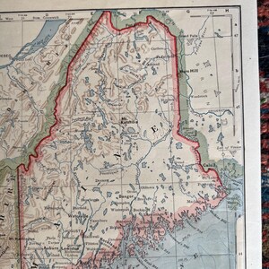 1898 Vintage New England States Map Wall Art Decor | Unframed - Etsy