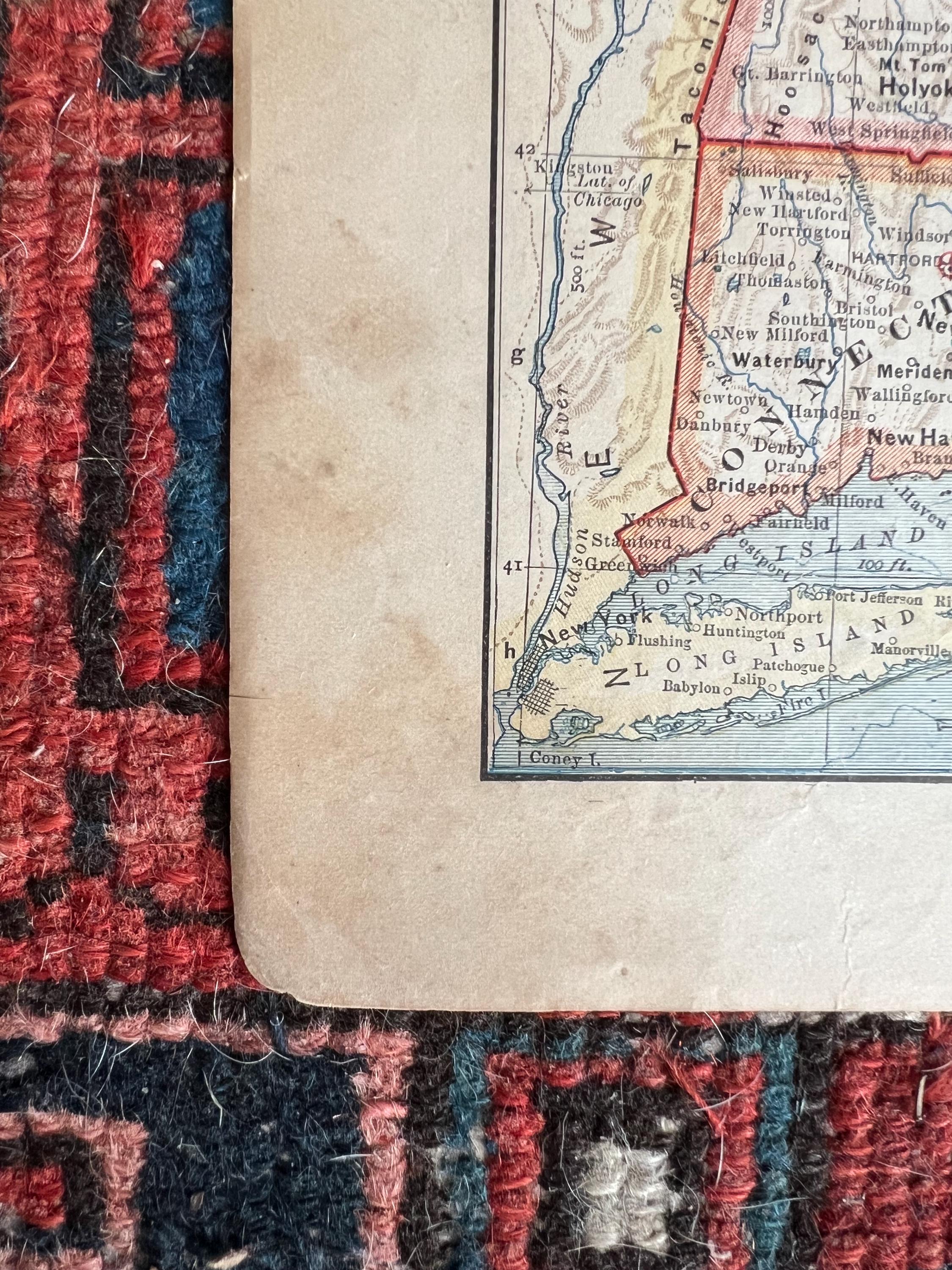 1898 Vintage New England States Map Wall Art Decor | Unframed - Etsy