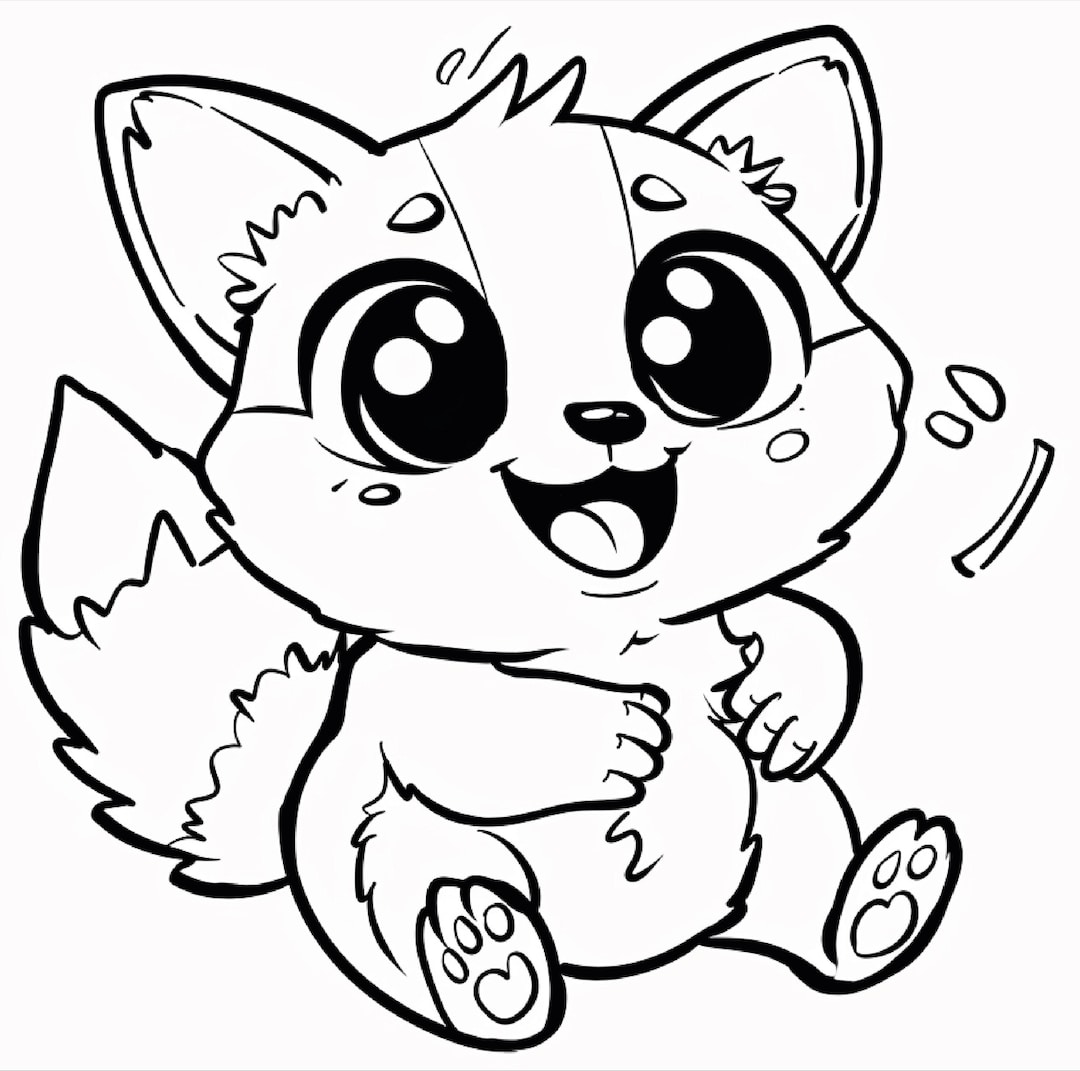 Adorable Animal Friends Bold and Easy Coloring Funy - Etsy