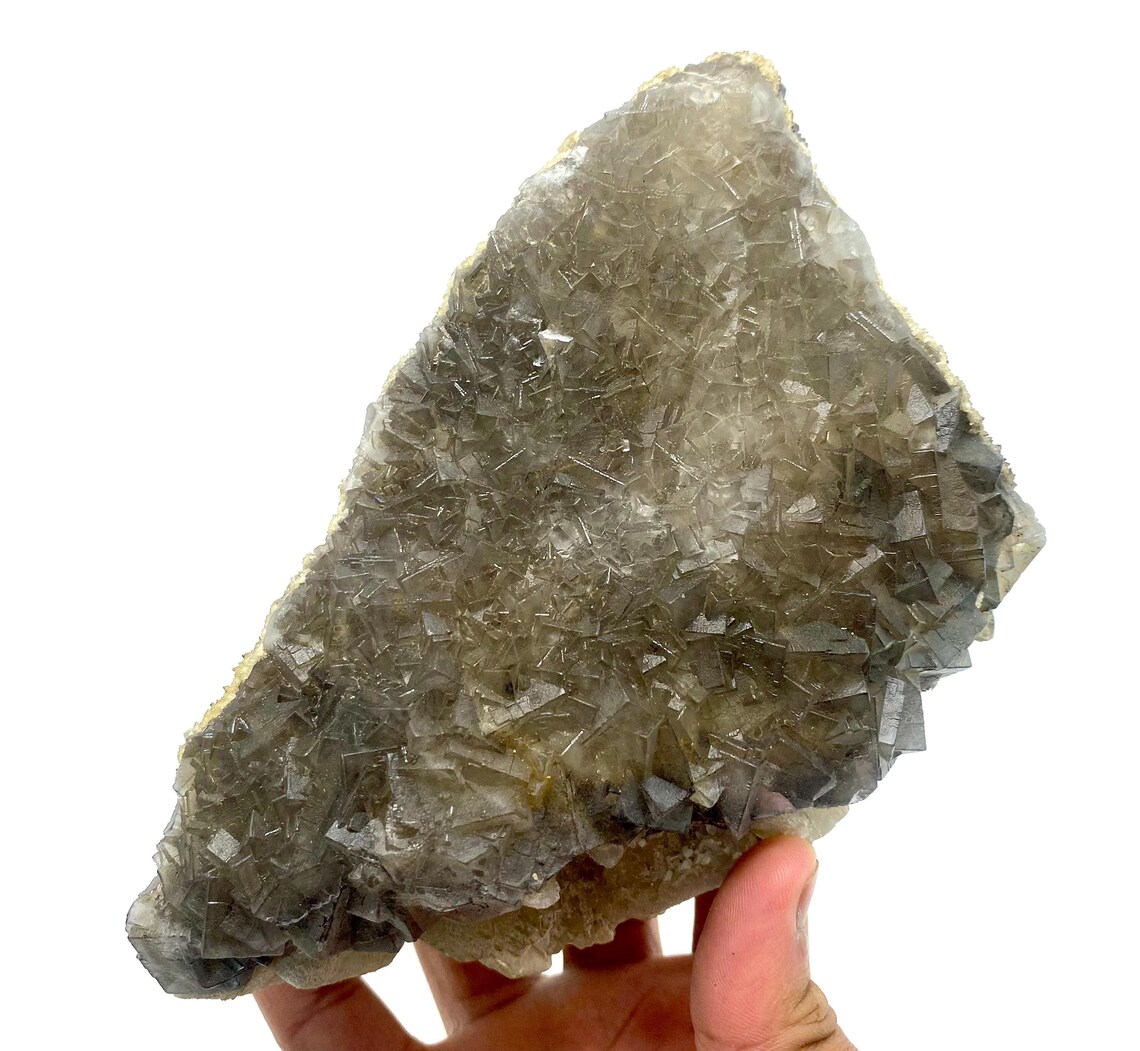 1608 Gram Exclusive and Beautiful Perfect CUBIC Grey FLUORITE With Big ...