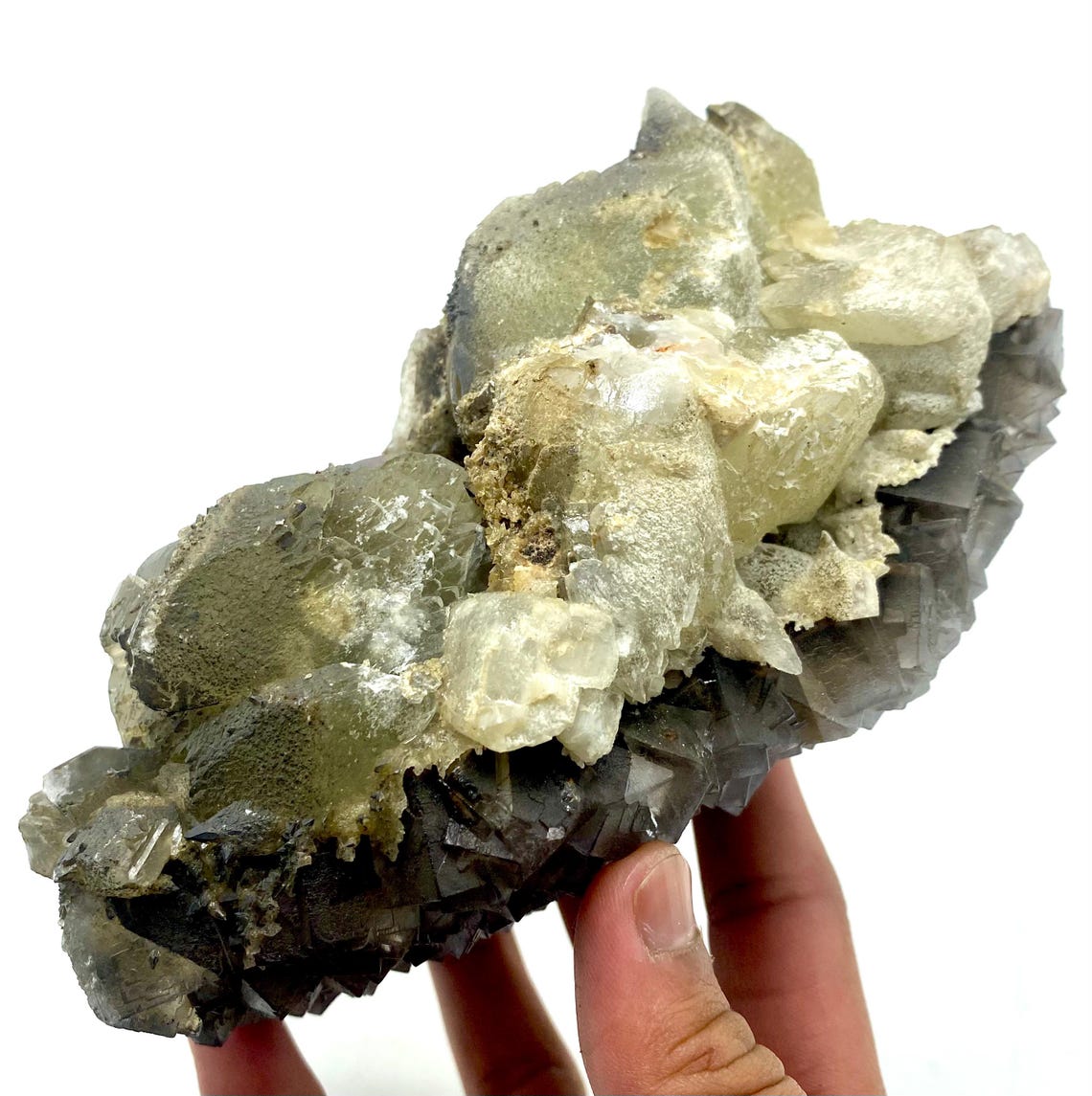 1608 Gram Exclusive and Beautiful Perfect CUBIC Grey FLUORITE With Big ...