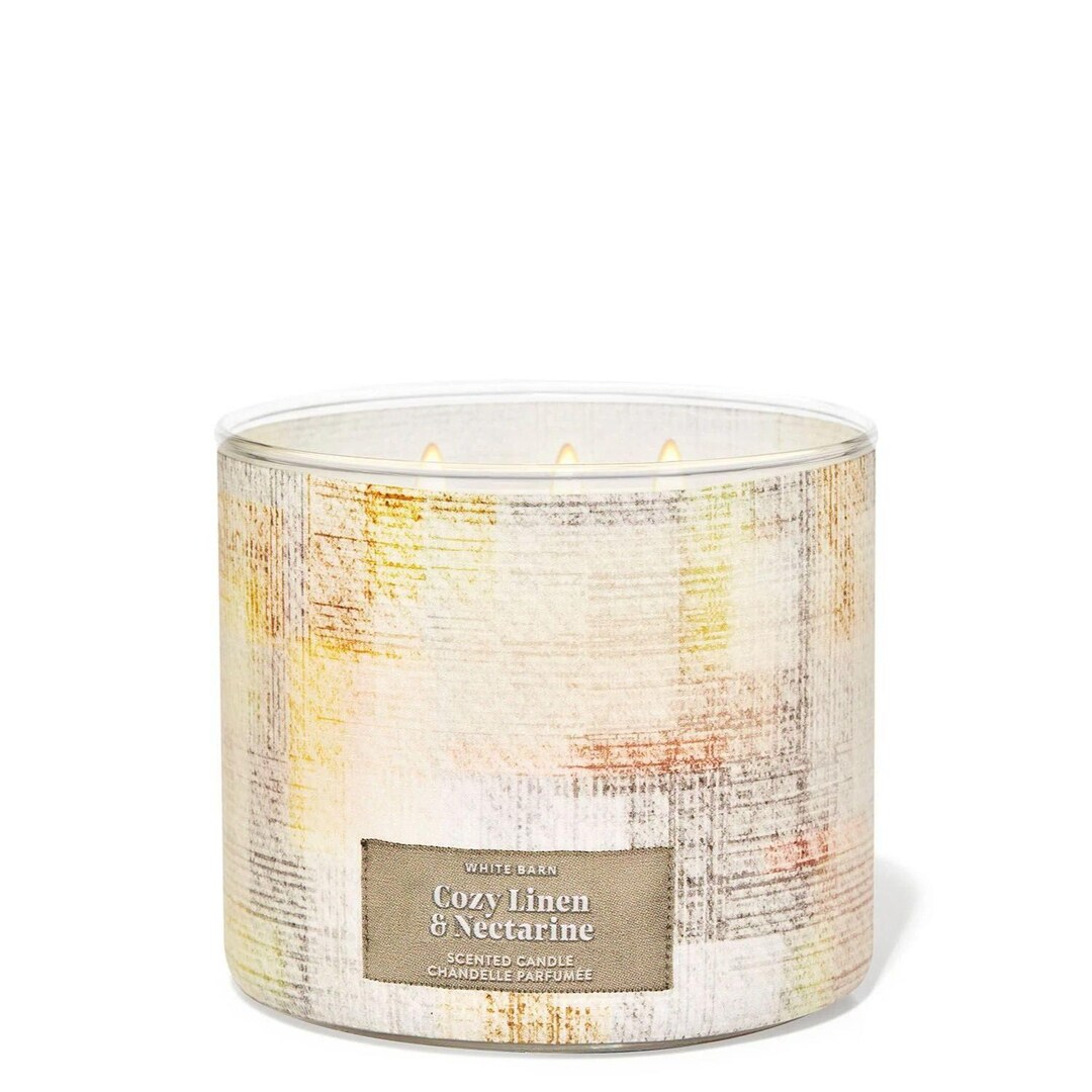 Bath and Body Works Cozy Linen, Nectarine 3-wick Candle & One (1 ...