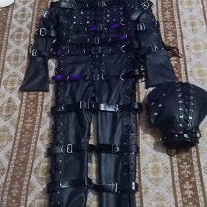 Heavy-duty Black Full-body Bondage Sleep Suit With Lace-up Restraints ...