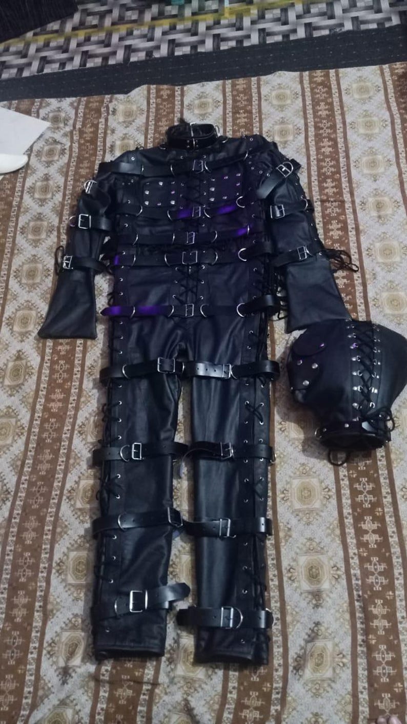 Heavy-duty Black Full-body Bondage Sleep Suit With Lace-up Restraints ...