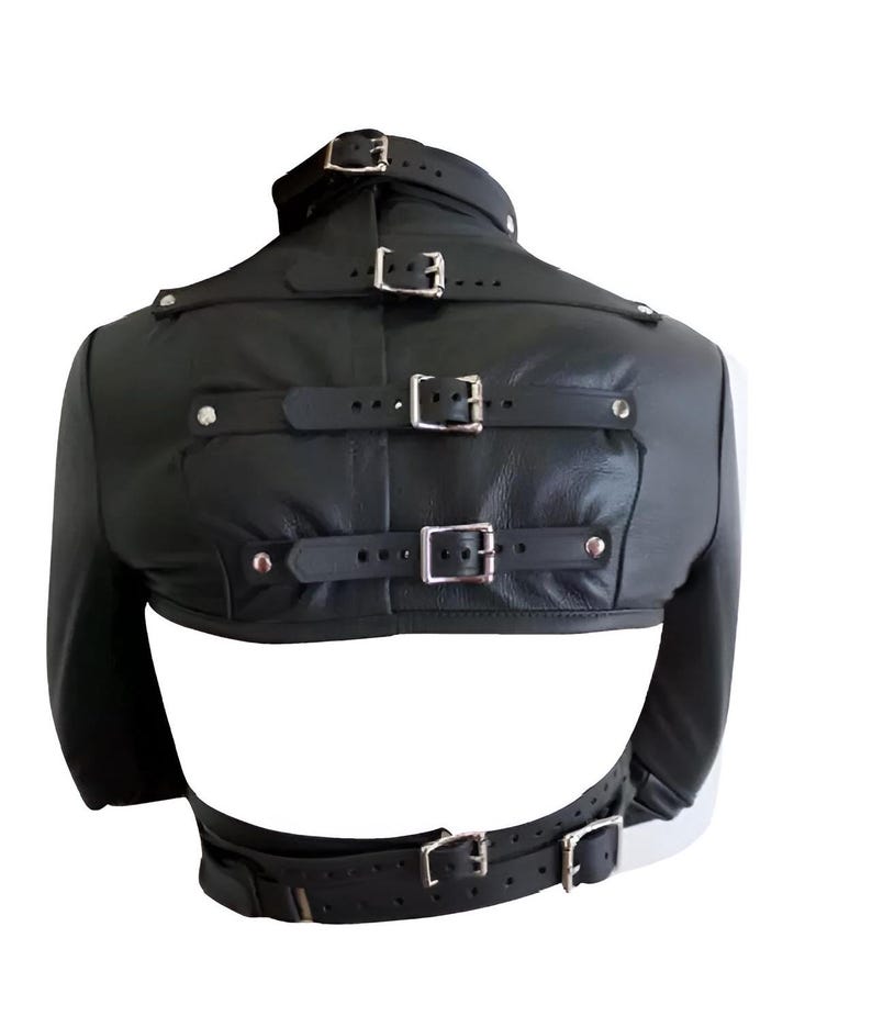 Premium Black Leather Straitjacket – High-quality Restraint Jacket for ...
