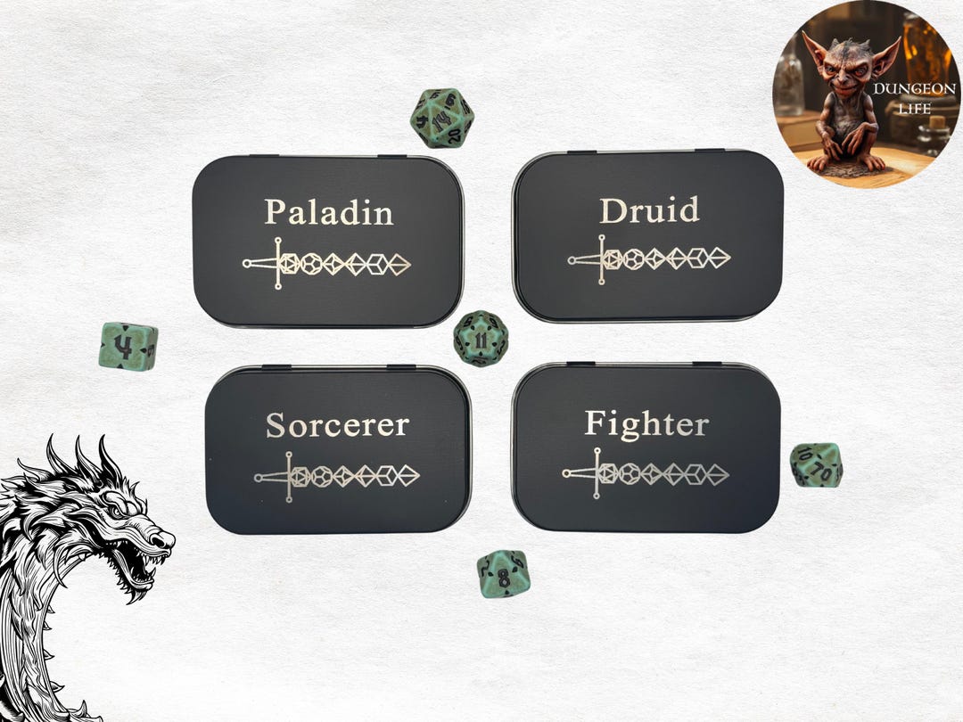 DND Dice Case Dungeons and Dragons Dice Tin Polyhedral Dice Box RPG ...