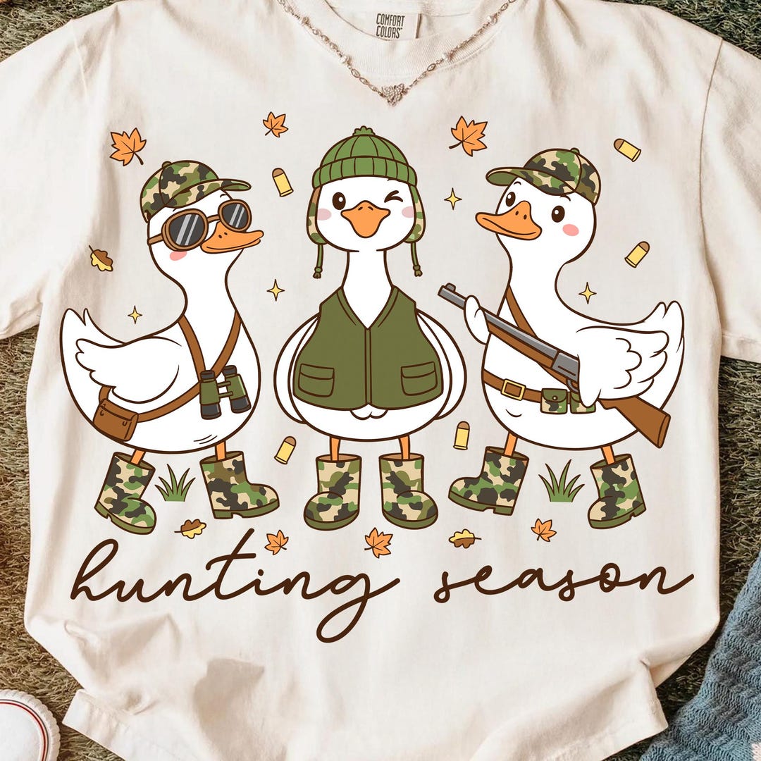 Hunting Season Png, Preppy Hunting Goose Png, Fall Camo Sublimation Png ...
