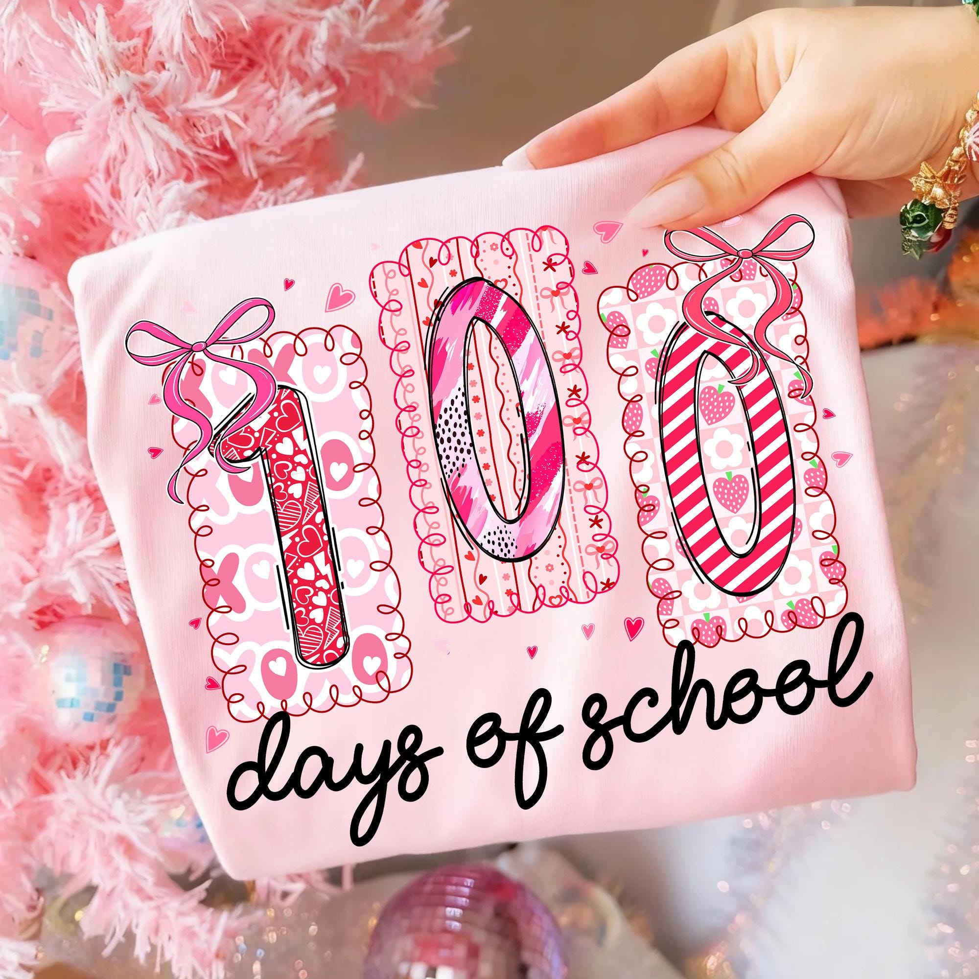 100 Days of School Coquette Png, 100 Days of School PNG, Teacher 100 ...