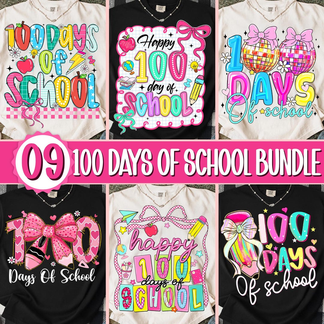 100 Days of School Bundle Png, 100 Day of School Png, Teacher 100 Days ...