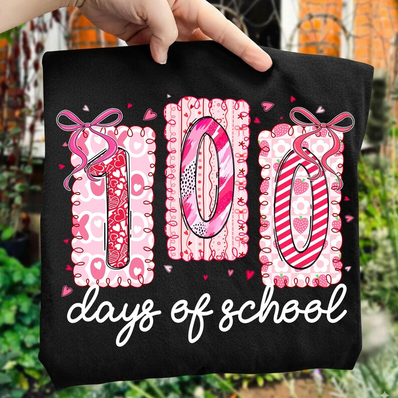 100 Days of School Coquette Png, 100 Days of School PNG, Teacher 100 ...