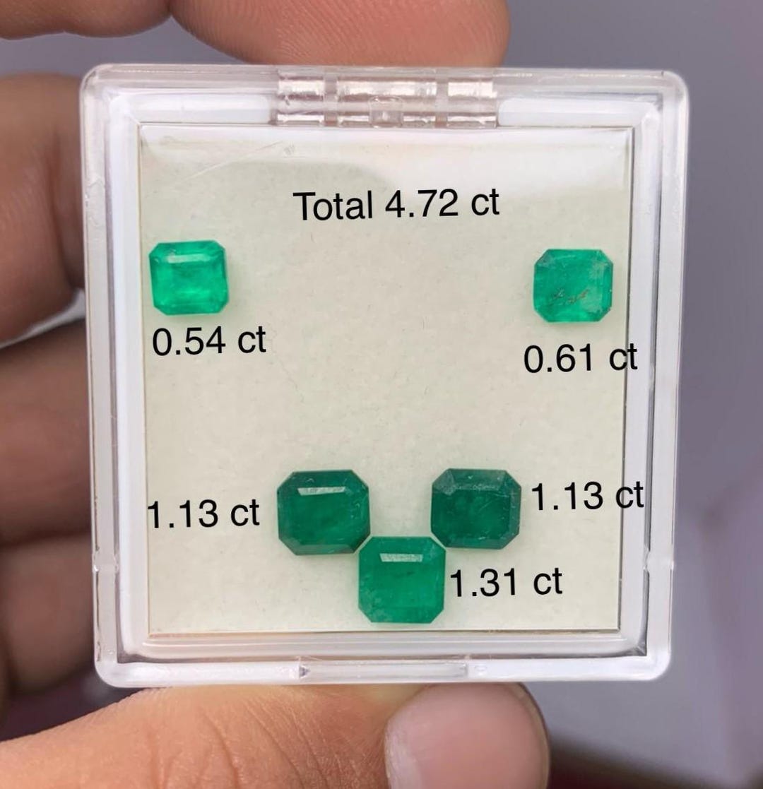 Natural Swat Valley Pakistan Emeralds, Lab Certified Lot of 5 | 4.72 ...
