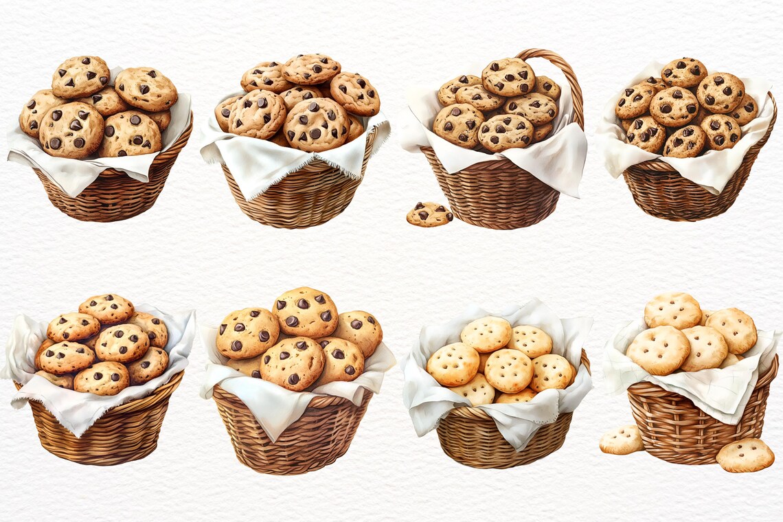 Bakery Watercolor Clip Art / Watercolor Bakery Clipart / Baking Clipart ...