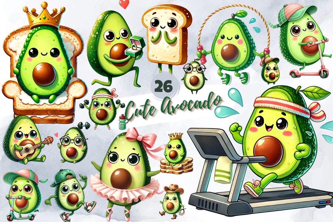 Avocado Watercolor Png Clipart / Watercolor Food Png File Clipart ...