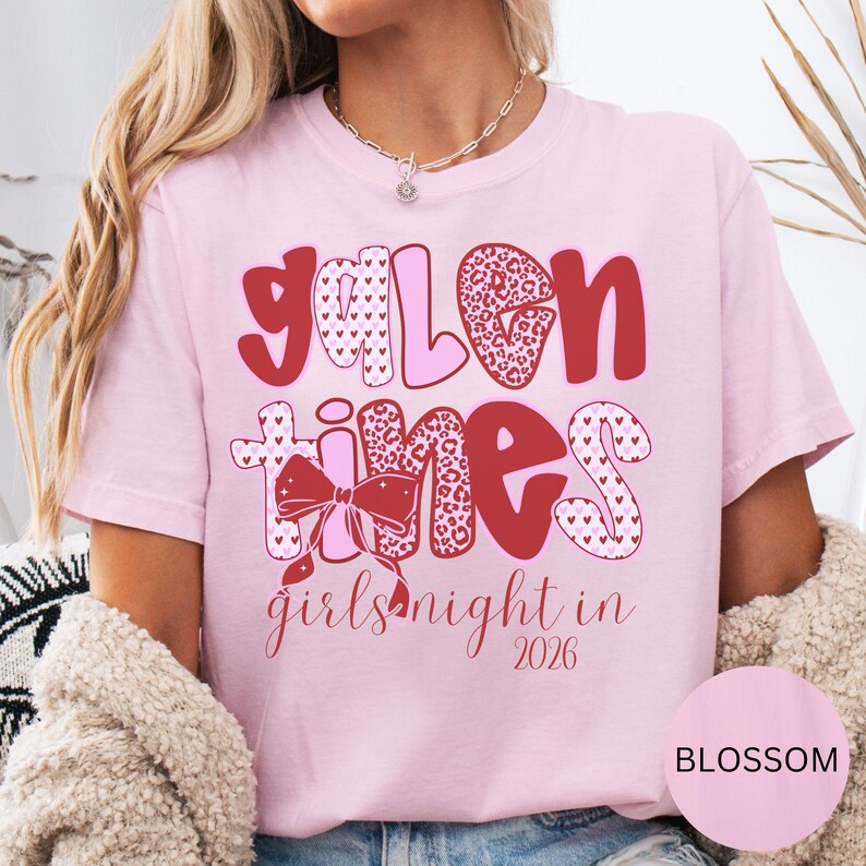Galentines Girls Night in 2026 Shirt, Pajama Party Tee, Matching ...