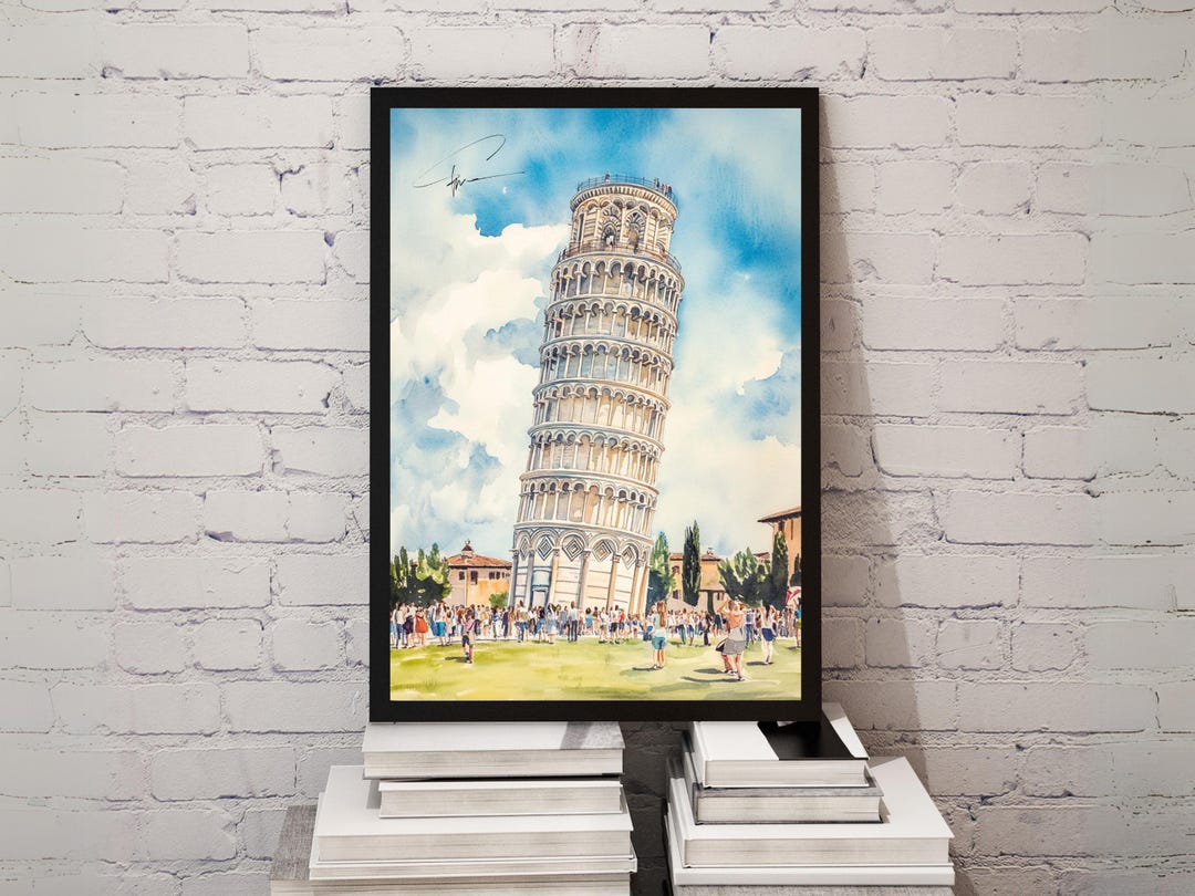 Leaning Tower of Pisa Travel Poster Print, Italy Poster, Travel Print ...