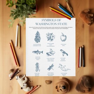 State Symbols of Washington Coloring Sheet - Etsy