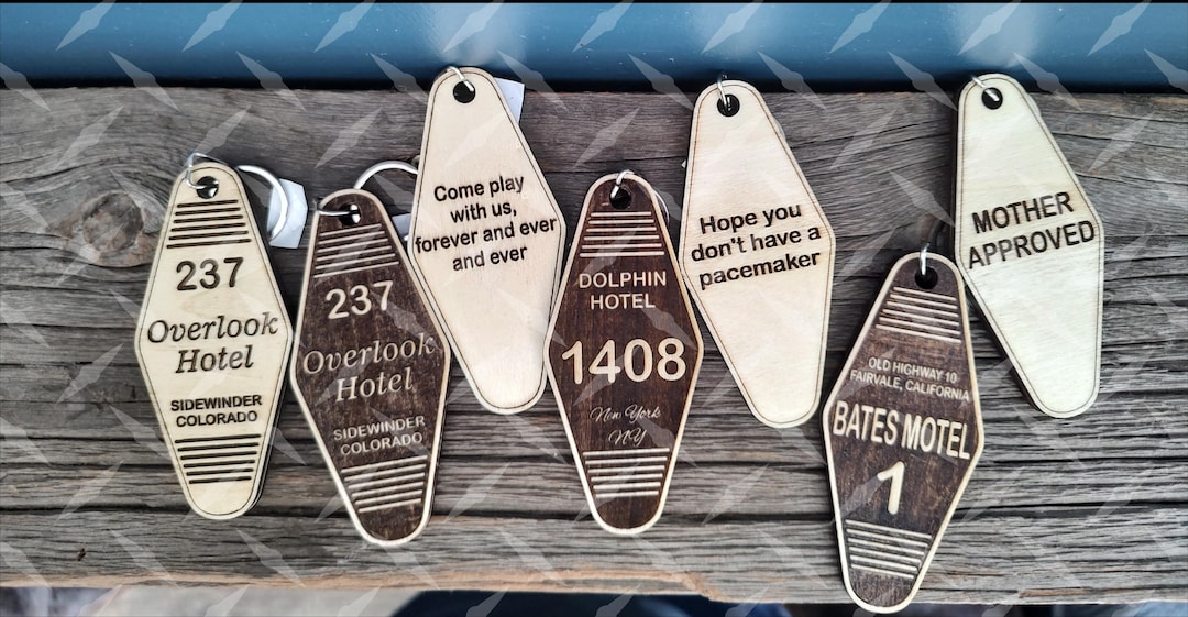 Retro Horror Movie Keychain Set: Bates Motel, the Shining (SVG Digital ...