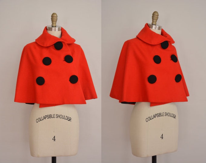 Vintage 1950s / 50s Red Caplet / 1950s Wool Cape - Etsy