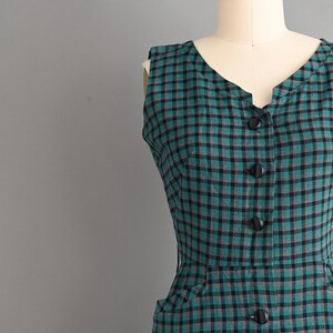 Vintage 1950s Dress Lil Alice Plaid Print Cotton Dress Small - Etsy