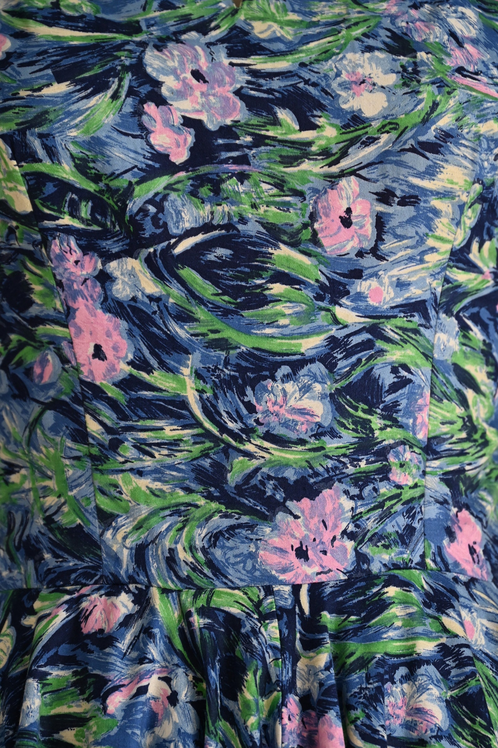 Vintage 1950s Dress | Saks Fifth Ave Sofia Original Watercolor Floral ...