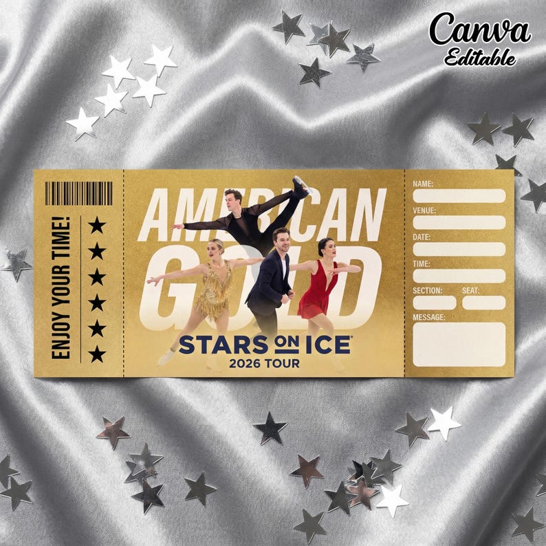 Stars on Ice 2026 Tour Printable Surprise Tickets | Customizable Event ...