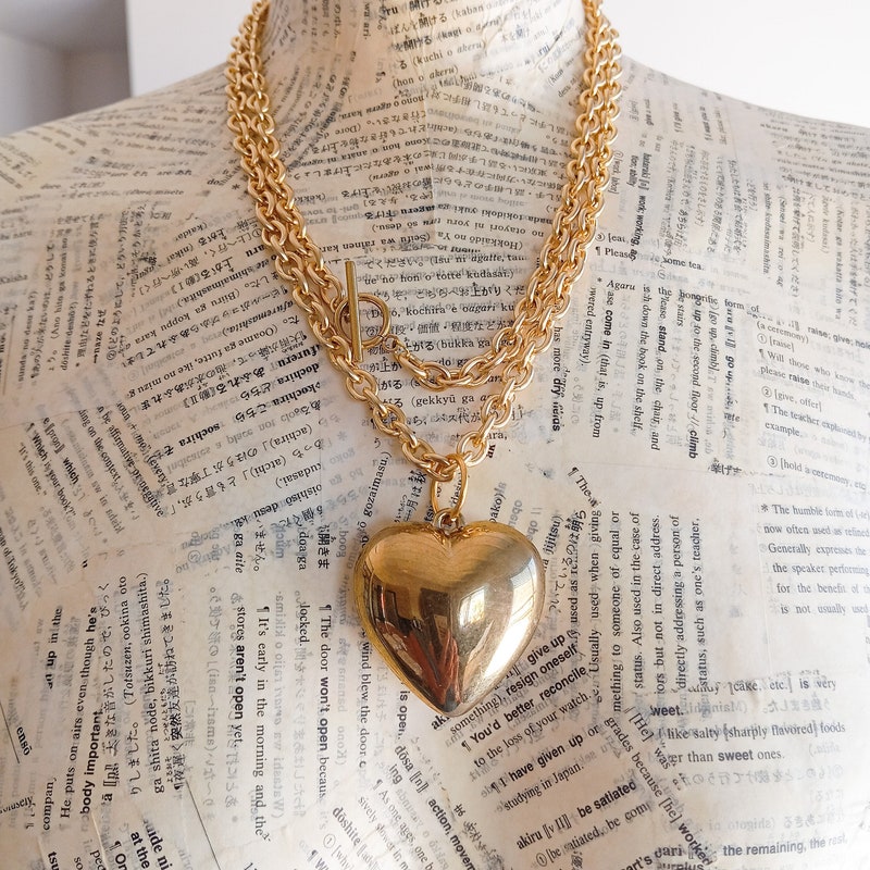 Long Heart Necklace - Etsy