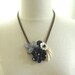 Prom Statement Necklace in Black and White, Flowers Lightweight ...