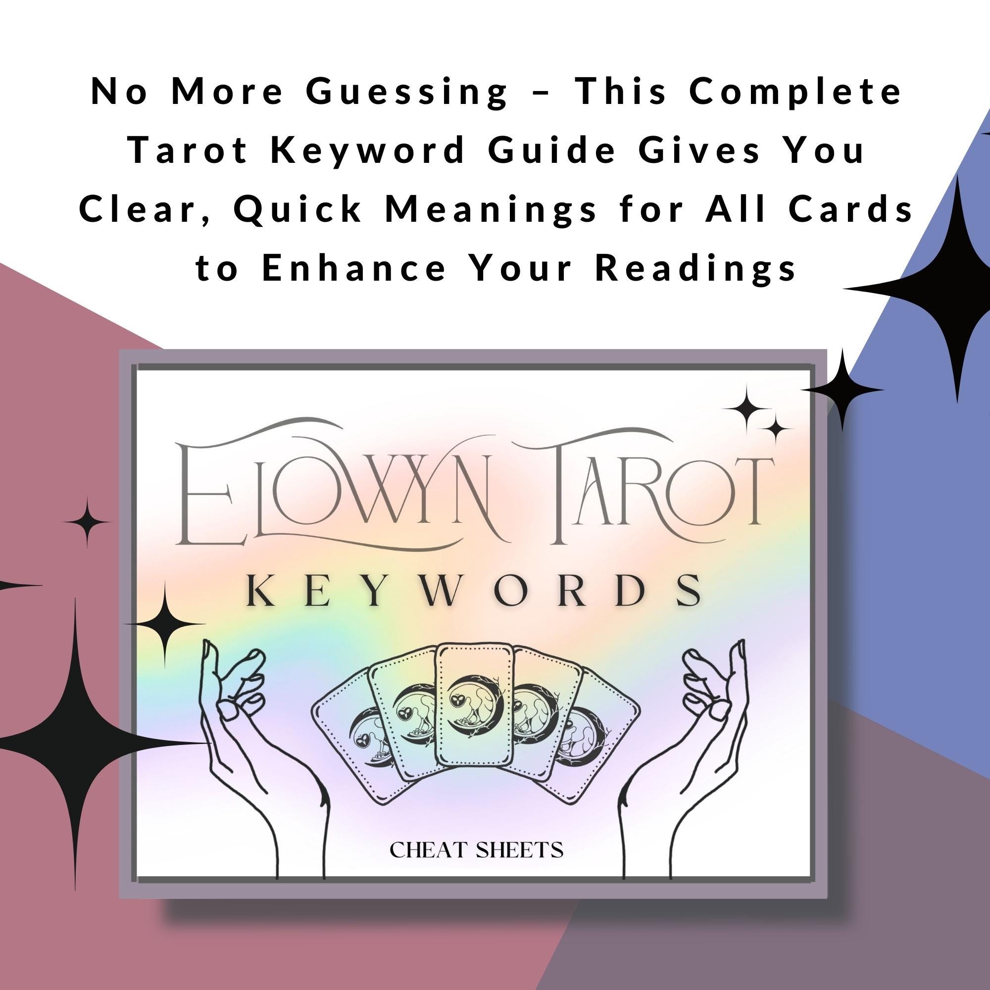 Tarot Card Keyword Cheat Sheet | Printer-friendly | Beginner Tarot Tool ...