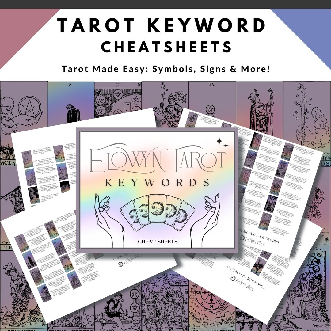 Tarot Card Keyword Cheat Sheet | Printer-friendly | Beginner Tarot Tool ...