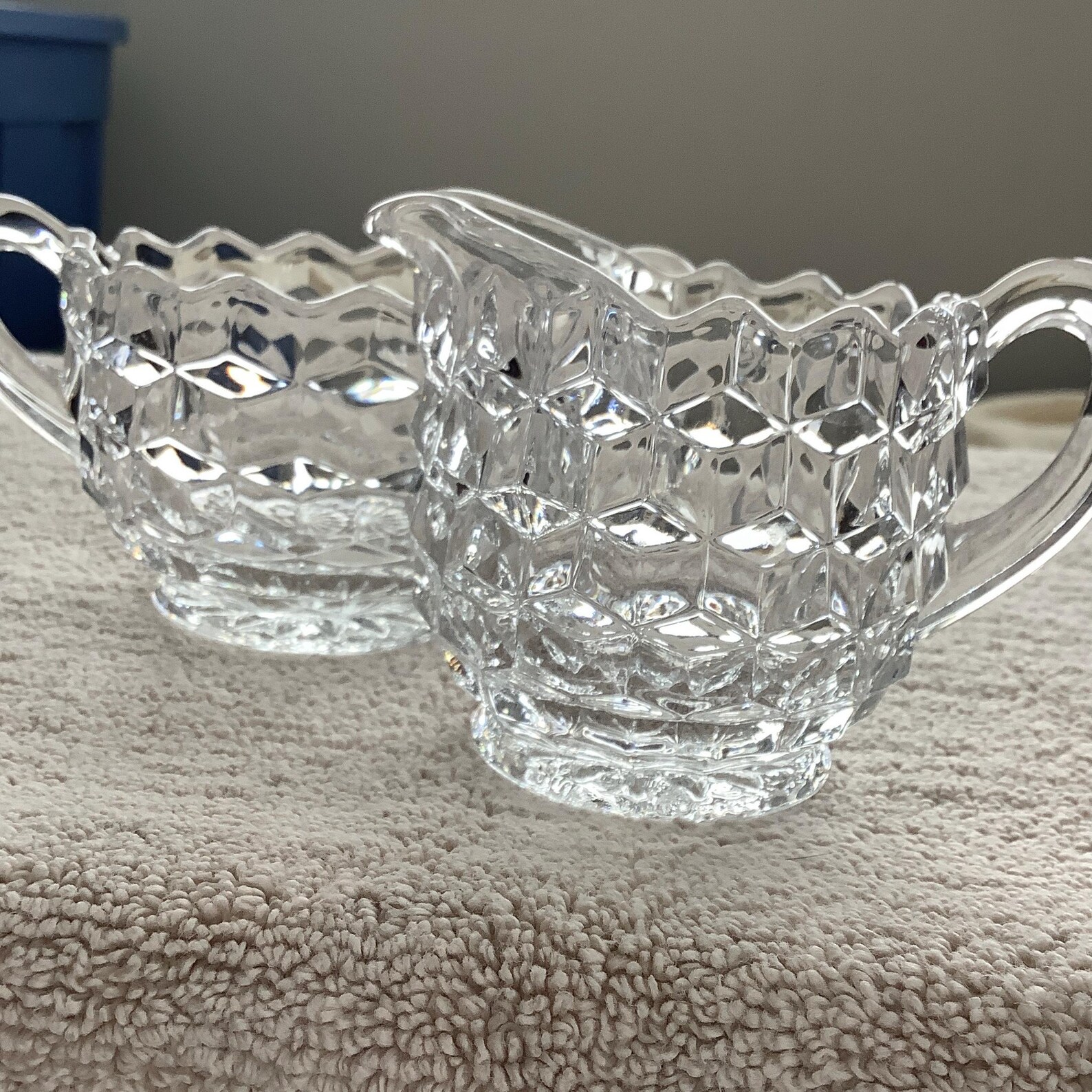 Fostoria American Creamer and Sugar - Etsy